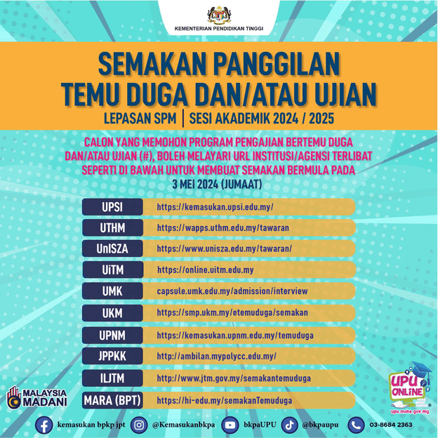 Tarikh Penting UPU 2024-2025 Online Intake Ke UA Politeknik
