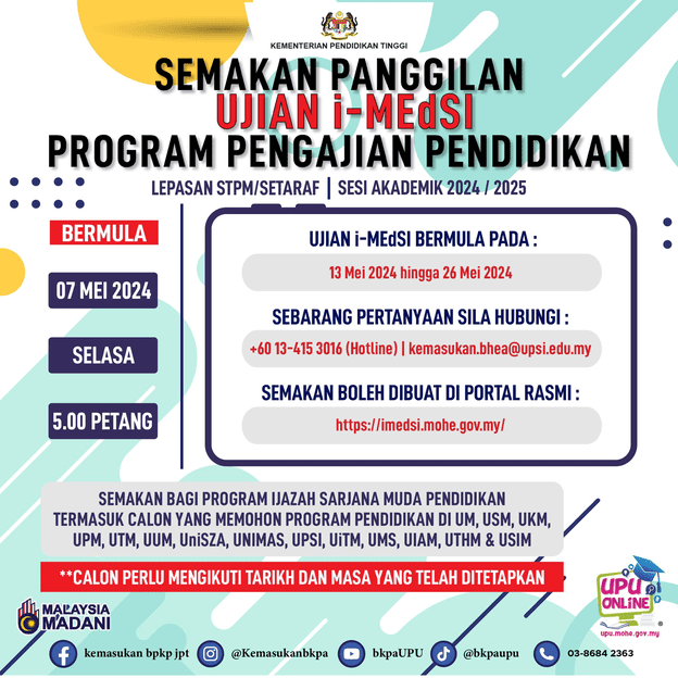Tarikh Penting UPU 2024-2025 Online Intake Ke UA Politeknik