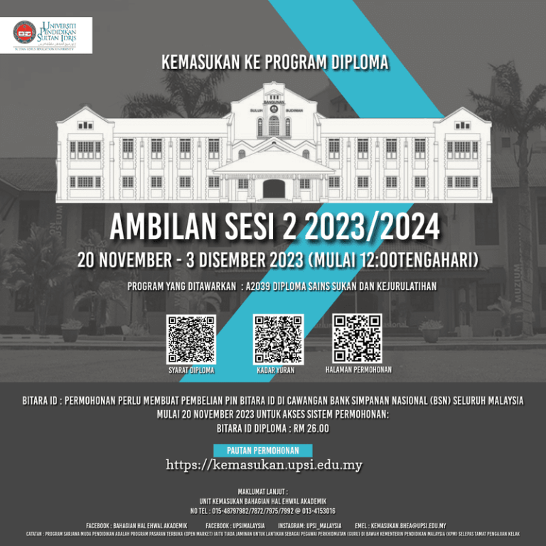Permohonan UPSI 2024 Ambilan Kedua (Second Intake) kemasukan Februari