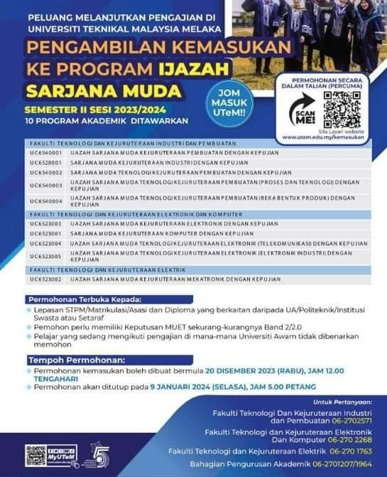 Senarai Pengambilan Kedua (Second Intake) UA Sesi 2024-2025