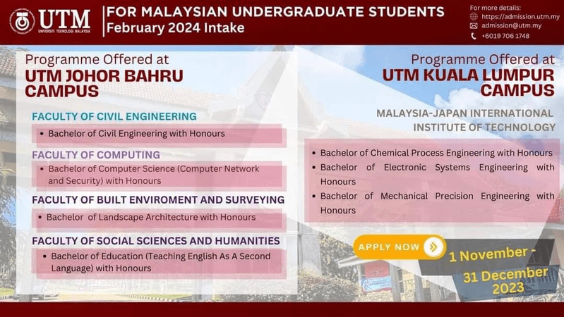 Senarai Pengambilan Kedua (Second Intake) UA Sesi 2024-2025